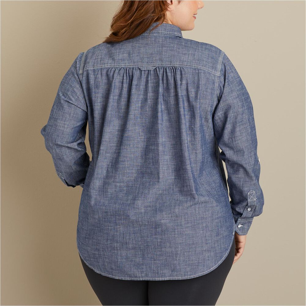 Women's Plus Free Range Chambray Shirt | Duluth Trading Company