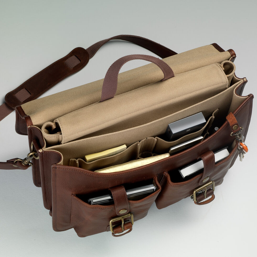 Bashful Billionaire's Leather Briefcase | Duluth Trading Company