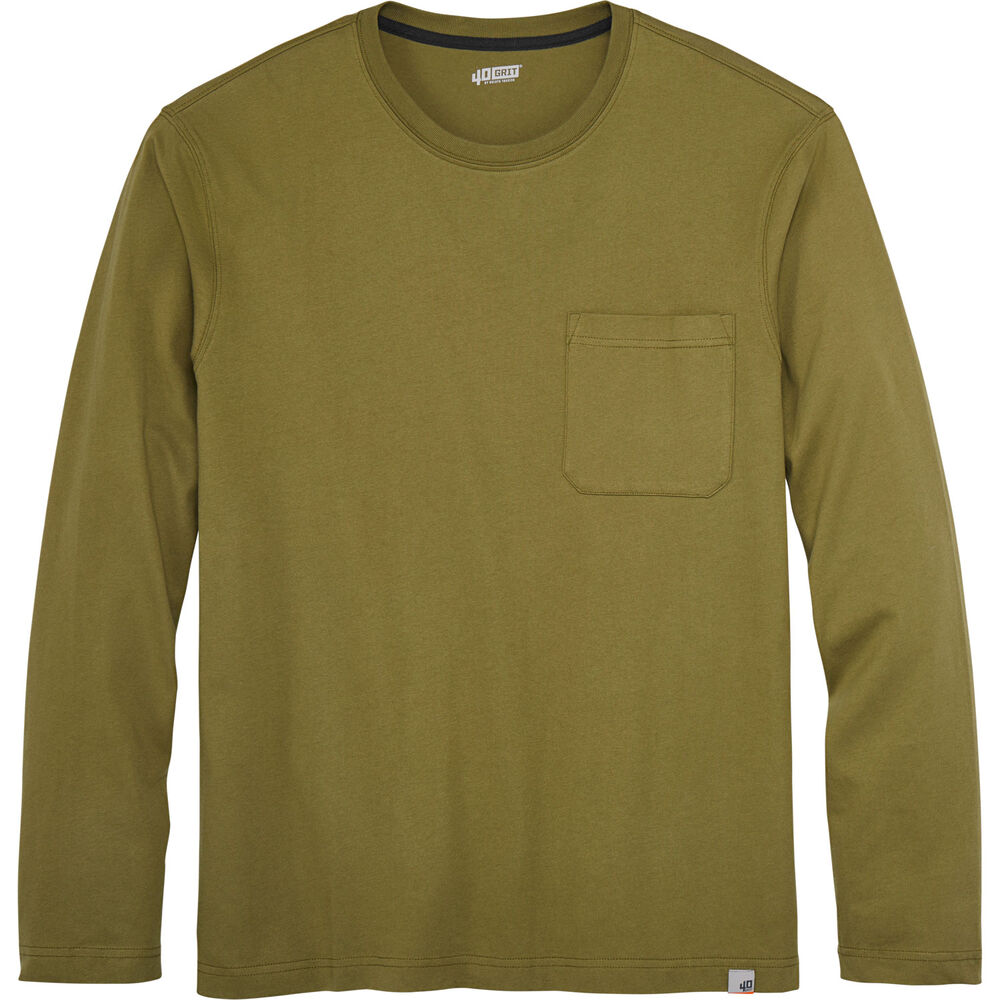 Men’s 40 Grit Standard Fit Long Sleeve Crew With Pocket | Duluth ...