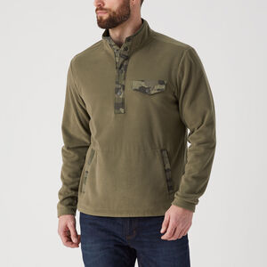 Men's Doubleback Printed Fleece Button Mock Pullover | Duluth Trading ...