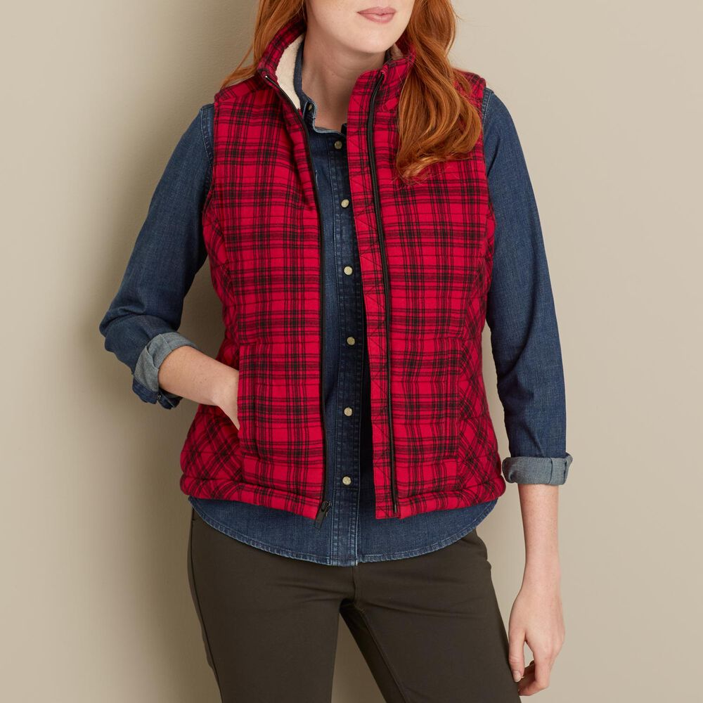 Women's Quilted Flannel Plaid Vest | Duluth Trading Company