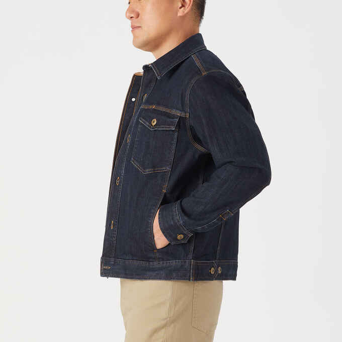 Men’s Double Flex Denim Standard Fit Trucker Jacket | Duluth Trading ...