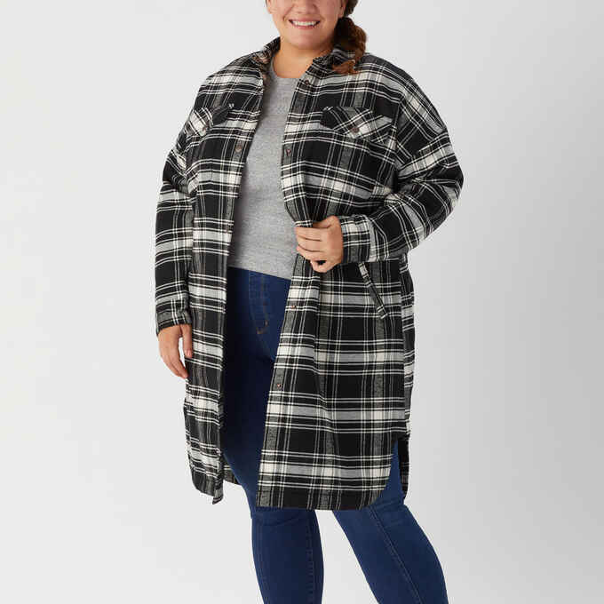 Women's Plus Folklore Flannel Insulated Duster | Duluth Trading Company