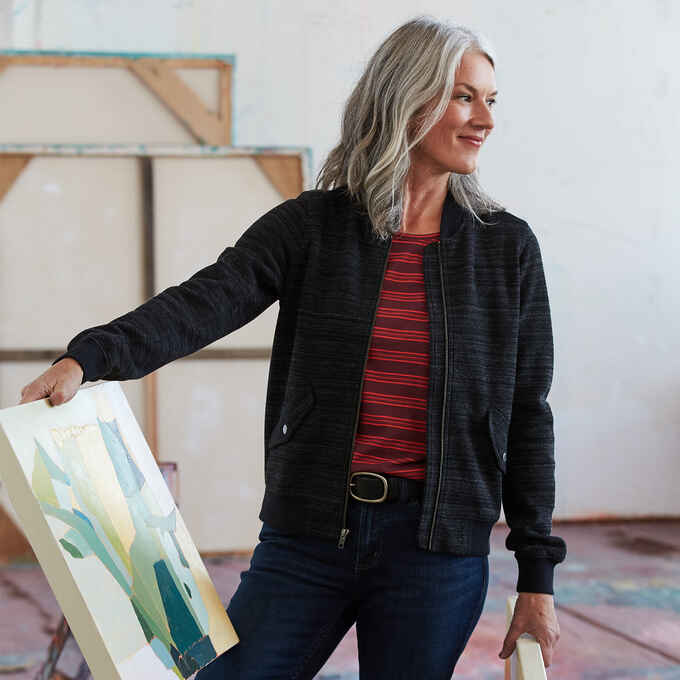 Women's Deux More Double Knit Bomber Jacket | Duluth Trading Company