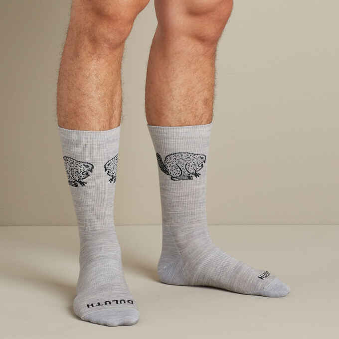 Men's Merino Wool Lightweight Angry Beaver Socks | Duluth Trading Company