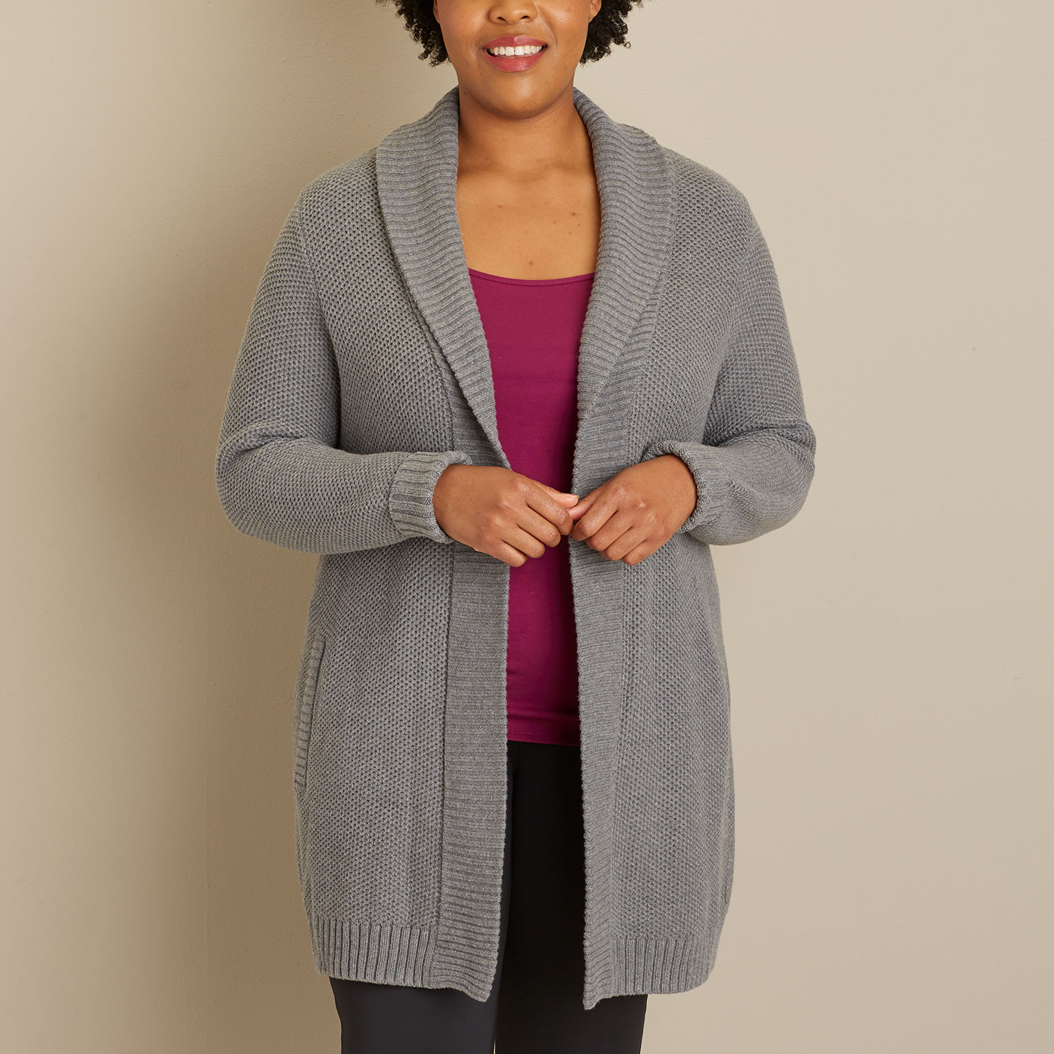 Women's Plus Knit Worth Tunic Sweater Cardigan | Duluth Trading Company