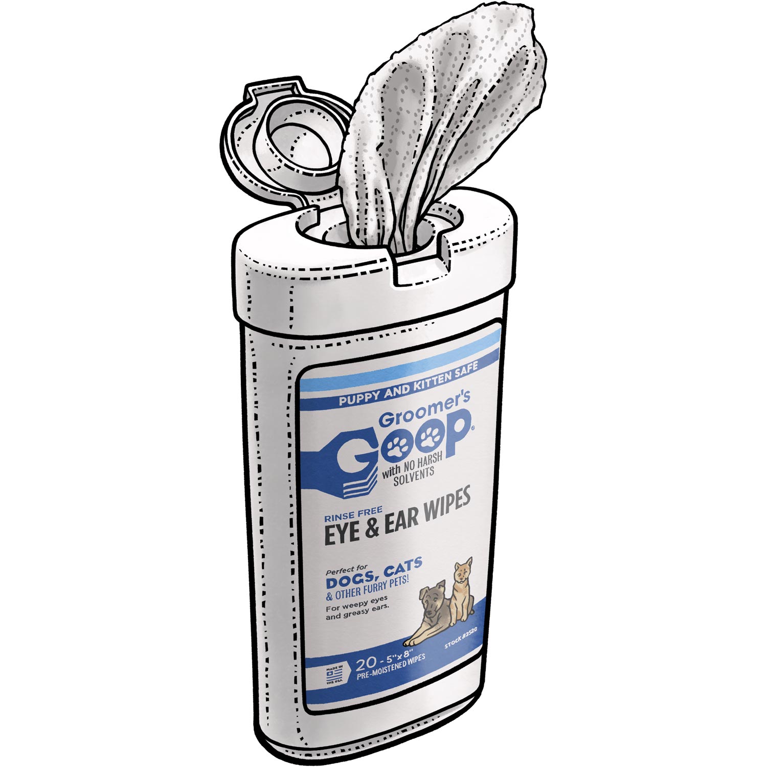 Goop Pet Eye & Ear Wipes | Duluth Trading Company