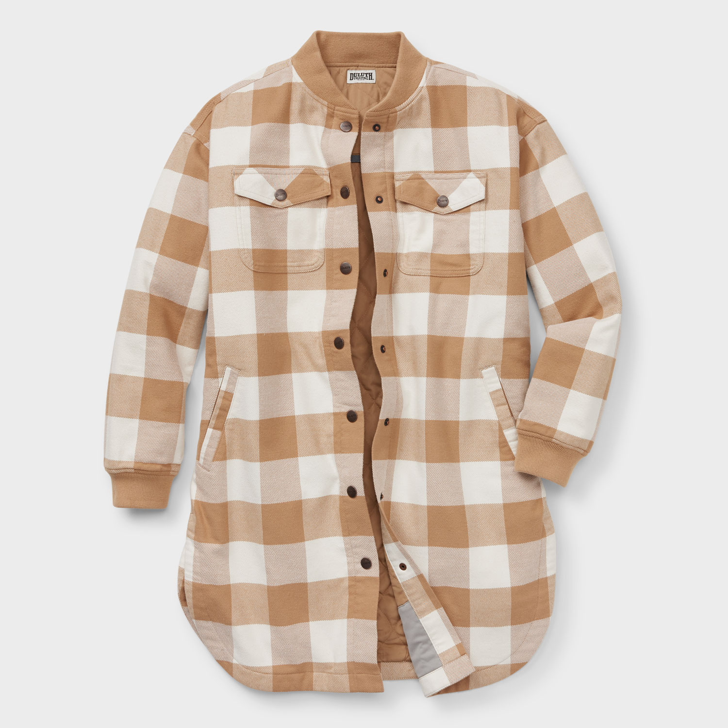 Women's Plus Folklore Flannel Insulated Duster | Duluth Trading Company